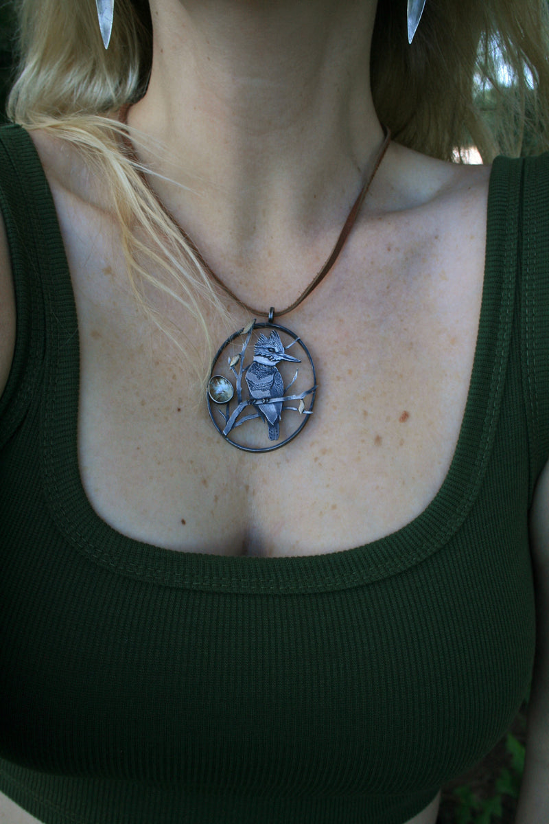 Belted Kingfisher Necklace – Sable Stone